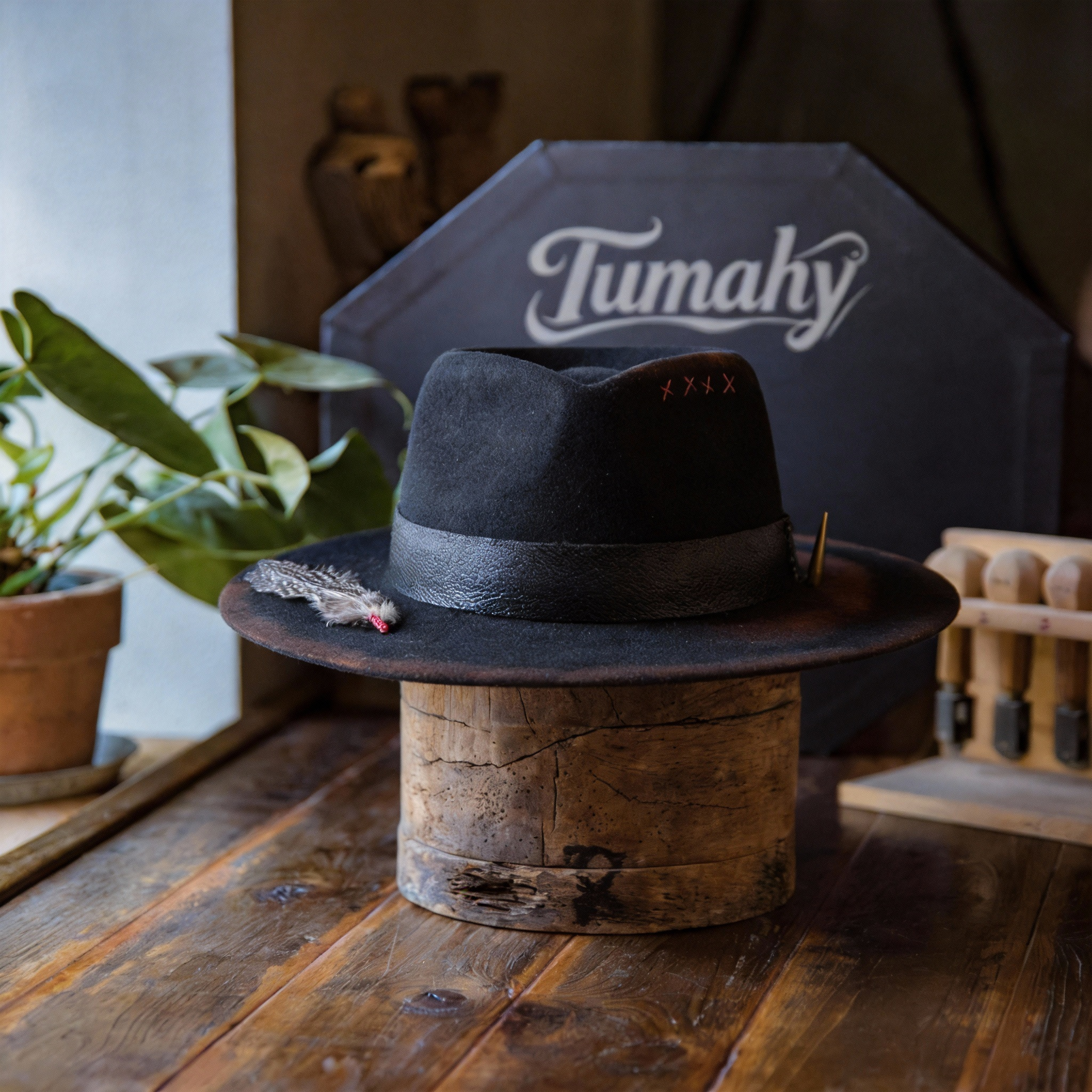 Statement Custom Burned Felt Fedora for Men and Women